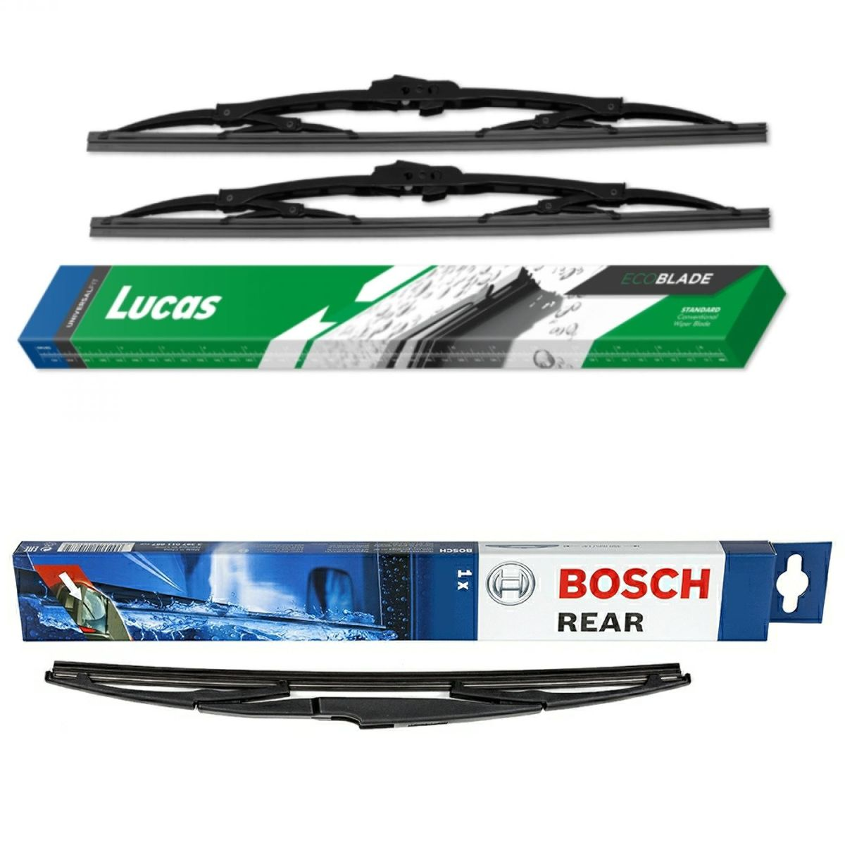 Lucas ECO Blade & Bosch Rear Screen Wiper H - Triple Pack | Wiper Blades